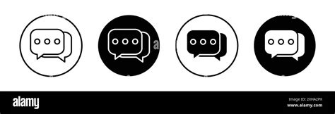 Messaging Icon Vector Symbol Or Sign Set Collection In Black And White Outline Stock Vector