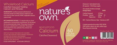 The Natural Dispensary Wholefood Calcium 200mg 60s