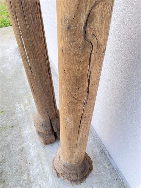 proantic paire de colonnes en bois xviii siecle