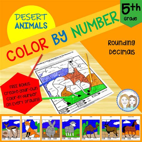 5th Grade Rounding Decimals Worksheets Create Your Own Color By