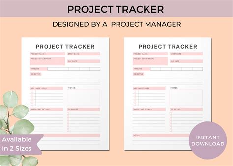 Printable Project Tracker For Project Planner Printable Project