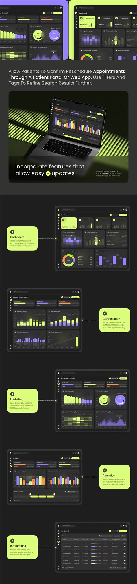medicare crm medical saas and ux ui design behance