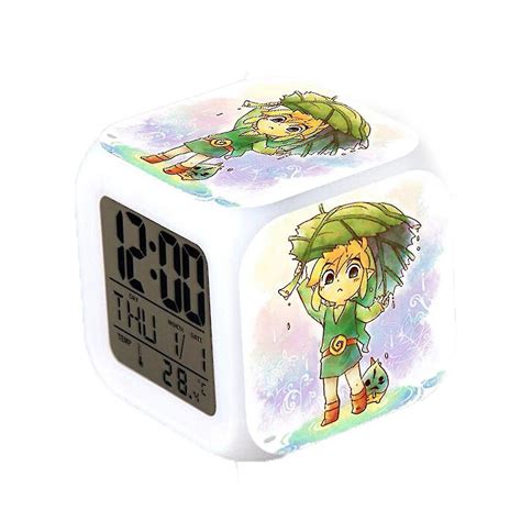 Zelda Legends Termómetro Digital Reloj Despertador De Cubo Brillante