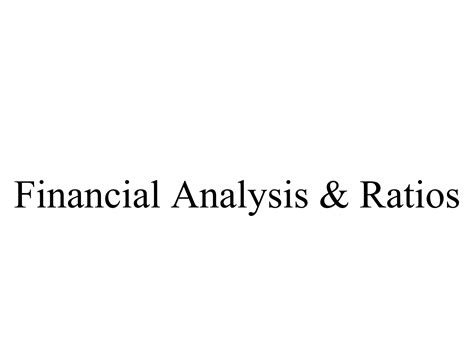 Financial Analysis Ppt Pdf