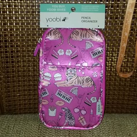 Yoobi Bags Yoobi Pink Satin Pencilzipper Pouch Case Nwt Poshmark