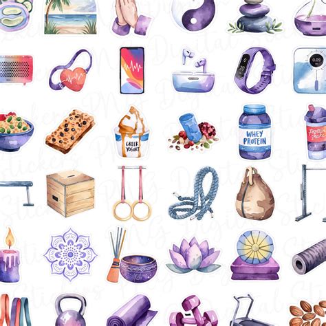 125 Fitness Stickers Digital Exercise Stickers Gym Stickers Workout