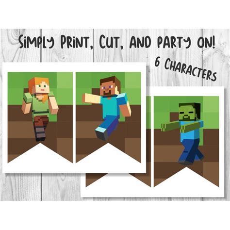 Printable Minecraft Birthday Banner Pdf Jpeg Minecraft Pr Inspire