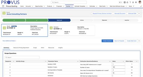 Quantitative Scenario Modeling Provus