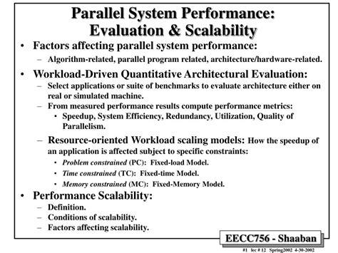 Ppt Parallel System Performance Evaluation And Scalability Powerpoint Presentation Id646304