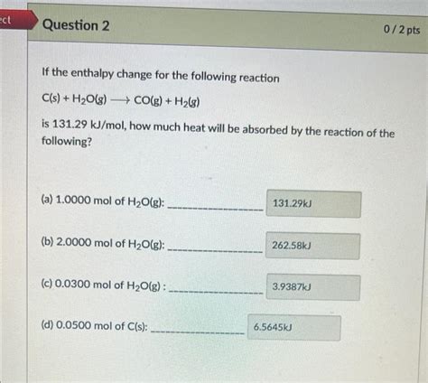 Solved Use the following data to calculate ΔH for the Chegg