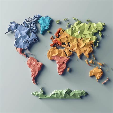 3d Vector World Map Premium Ai Generated Image