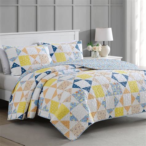 Martha Stewart Full Queen Size Quilt Bedding Set 3 Piece