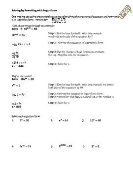 Solving Logs Intro Lesson By Xiomara Patel Teachers Pay Teachers