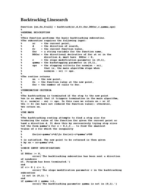 Backtracking Line Search Pdf Subroutine Parameter Computer