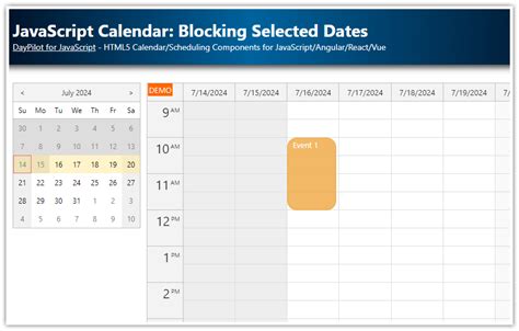 Javascript Scheduler How To Integrate A Date Picker Daypilot Code