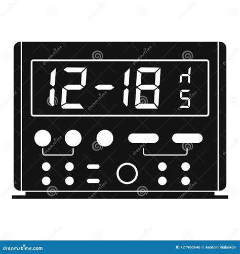 Digital Clock Icon Simple Style Stock Vector Illustration Of Display Concept