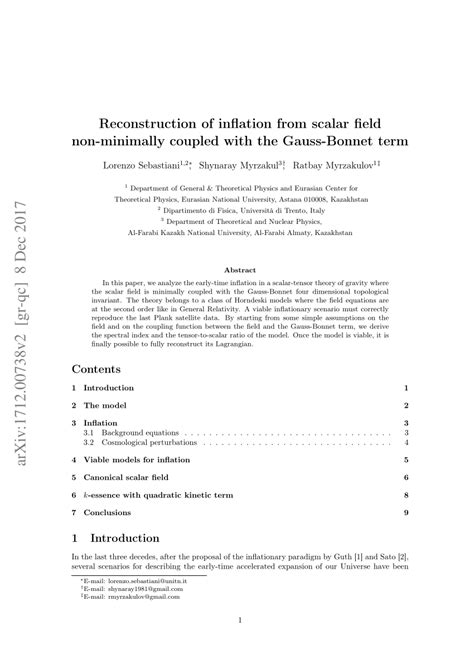 Pdf Reconstruction Of Inflation From Scalar Field Non Minimally