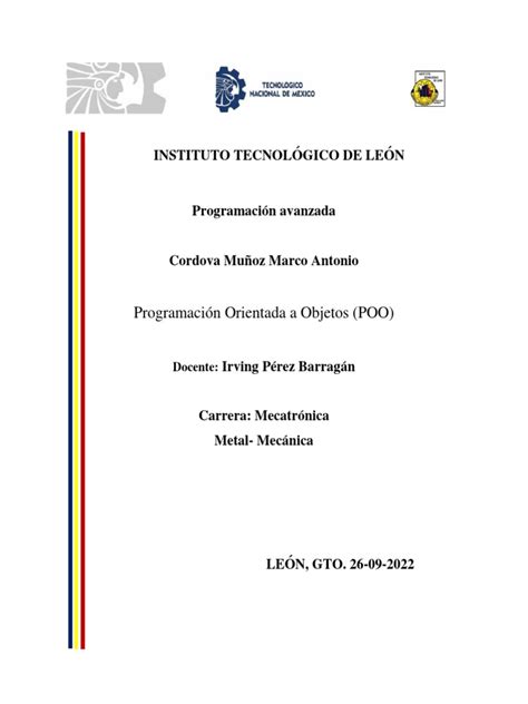programación orientada a objetos poo instituto tecnológico de león