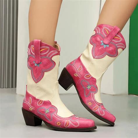 Santiag Mi Haute Femme Originale Motif Floral • Ma Santiag