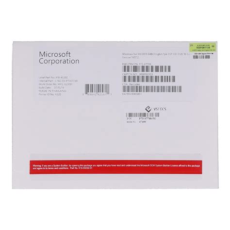 OS ระบบปฏบตการ MICROSOFT WINDOWS SERVER STANDARD BIT ENGLISH PK DSP OEI DVD