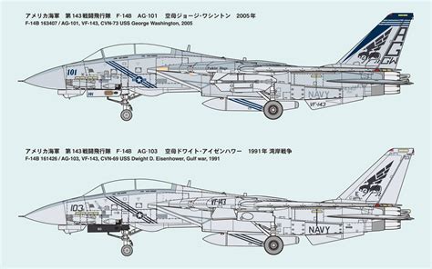Us Navy F 14b Tomcat Tm Vf 143 Pukin Dogs