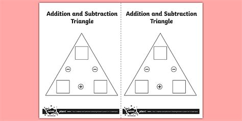 Blank Addition And Subtraction Triangle Worksheet Worksheet