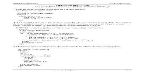 Ejercicios Resueltos De Algoritmos [pdf Document]