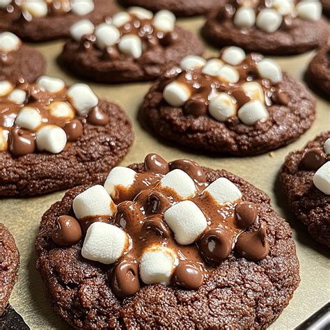 Decadent Hot Chocolate Cookies With Melty Marshmallows Fsishare Recipes