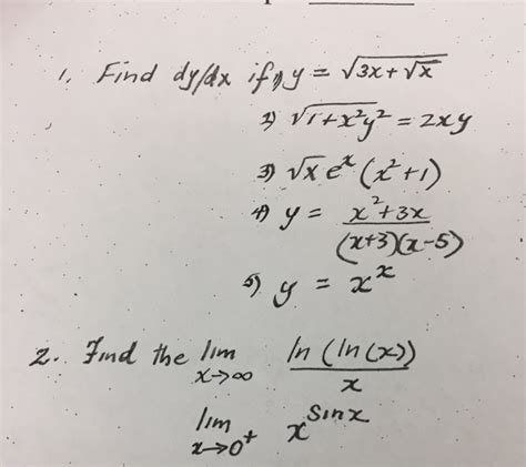 solved find dy dx if y squareroot 3x squareroot x