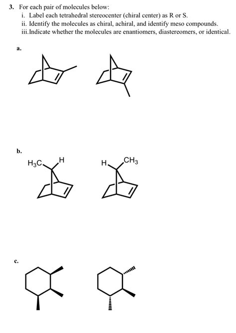 Solved 3. For each pair of molecules below: i. Label each | Chegg.com