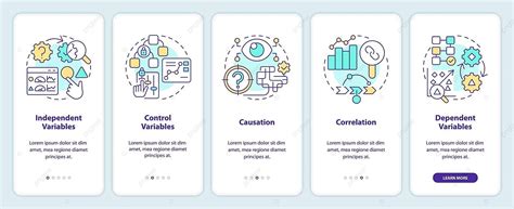 Principles And Variables Of Causal Research For Onboarding Mobile Apps Vector Interface Text