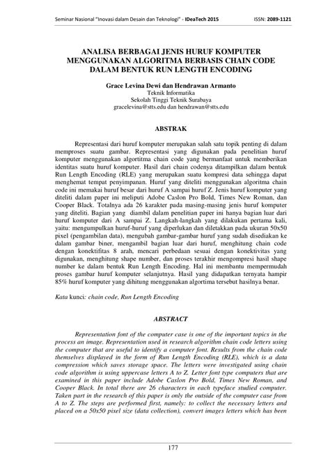 Pdf Analisa Berbagai Jenis Huruf Komputer Menggunakan Algoritma