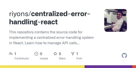 Github Riyonscentralized Error Handling React This Repository