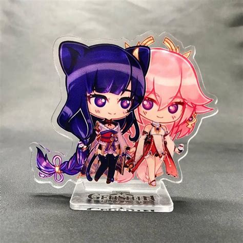 Акрилова фігурка міні стенд геншин імпакт — яє міко та райден — ціна 220 грн у каталозі
