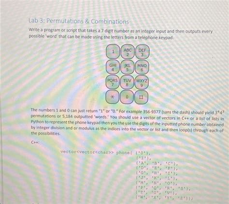 Solved Lab Permutations Combinations Write A Program Or Chegg