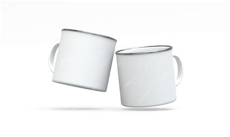 Premium Photo Two Floating Mugs
