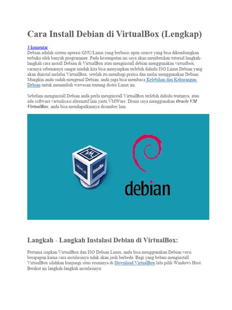 Cara Install Debian Di Virtualbox Pdf