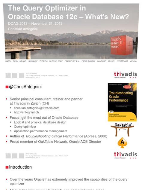 2013 Db Christian Antognini Query Optimizer 12c Was Ist Neu Praesentation Pdf Database