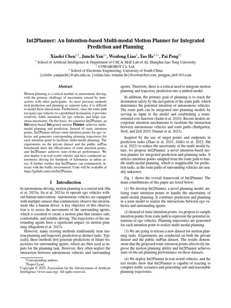Int2planner An Intention Based Multi Modal Motion Planner For Integrated Pdf Simulation