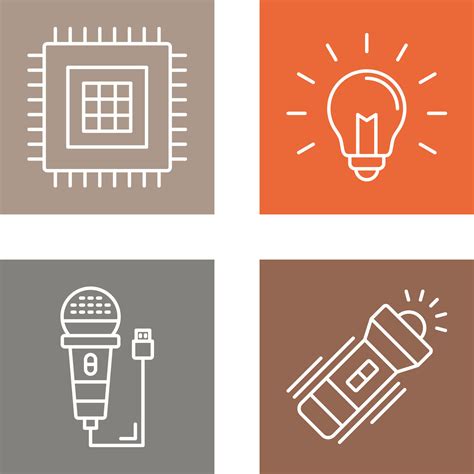 Processor And Light Bulb Icon Vector Art At Vecteezy