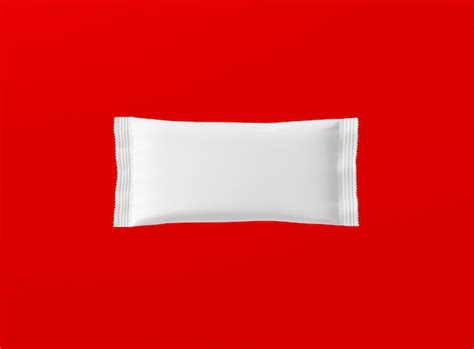 Premium Photo D Rendering Blank White Snack Bars Isolated On Red Background Fit For Your