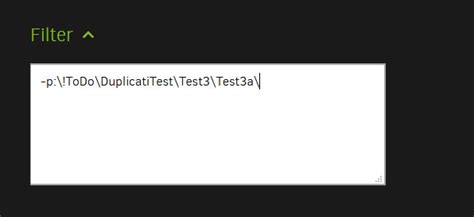 filter syntax does not work support duplicati