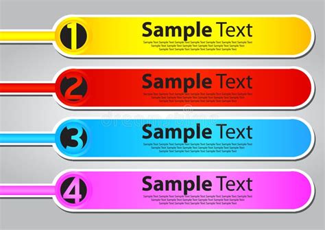 Quattro Modelli Della Casella Di Testo Di Colore Illustrazione Vettoriale Illustrazione Di