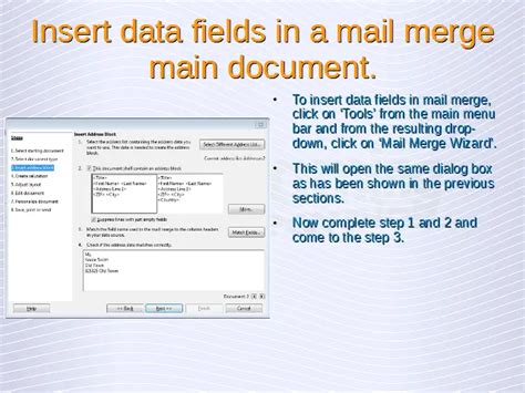 Mail Merge Insert Data Fields