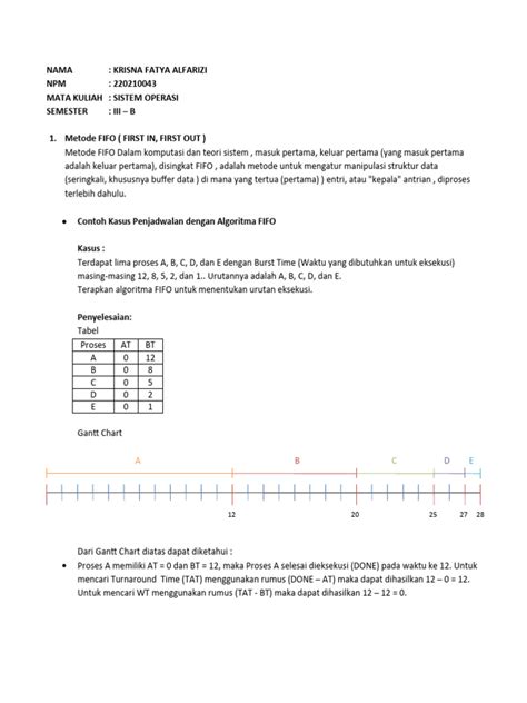 Fifo Vs Lifo Algoritma Penjadwalan Pdf