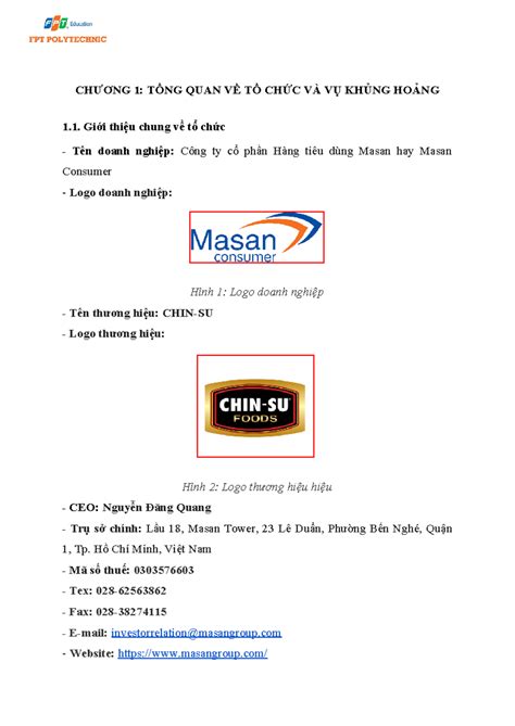 Asm QuẢn TrỊ KhỦng HoẢng TruyỀn ThÔng NhÓm Chinsu Chương 1 Tổng Quan
