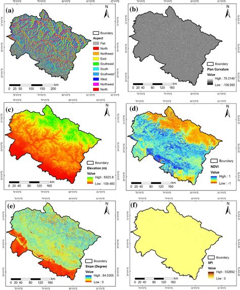 Maps Of Flash Flood Conditioning Factors A Aspect Map B Plan