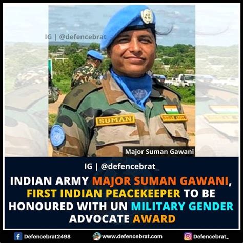 Woman Peacekeeper And Indian Army Officer Major Suman Gawani Has Been