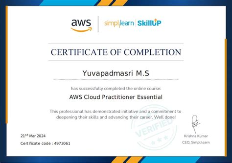 Yuvapadmasri Ms On Linkedin Aws Cloudcomputing Certification