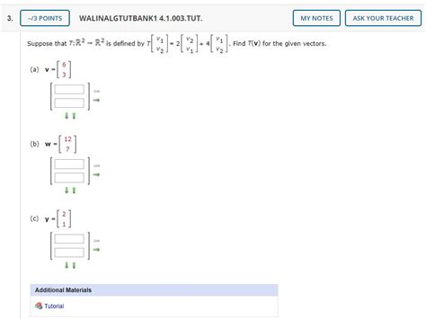 Solved 3 Points Walinalgtutbank1 4 1 003 Tut My Notes Ask